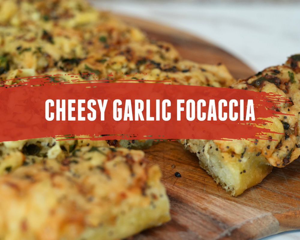 Everything Toasted Bagel Cheesy Garlic Focaccia Bread